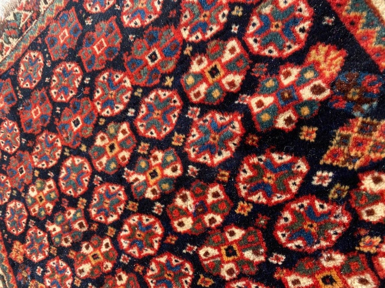 Wonderful Antique Tribal Ghashghai Bag Face Rug For Sale at 1stDibs