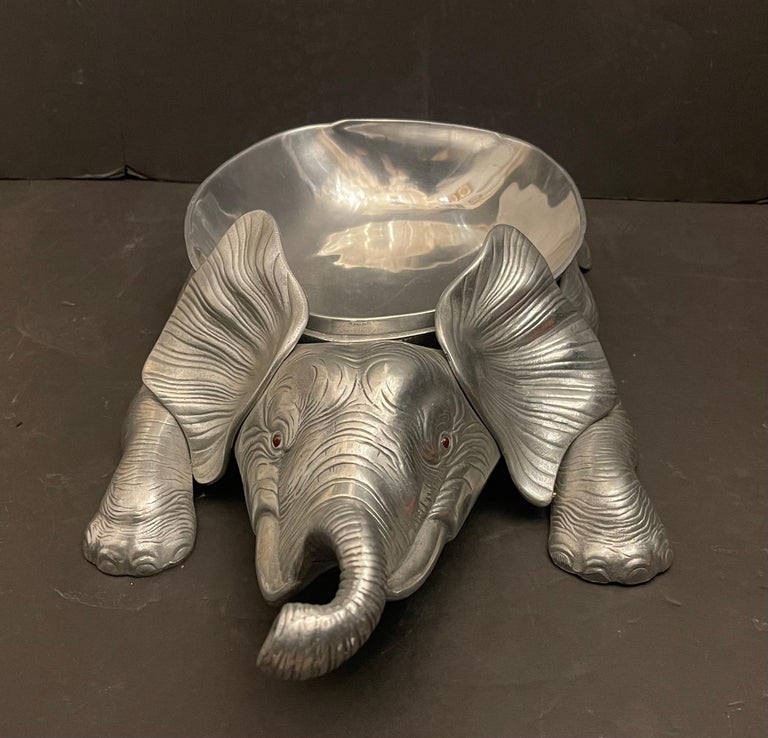 Wonderful Arthur Court Rare Large Aluminium Elephant Wine Cooler ...
