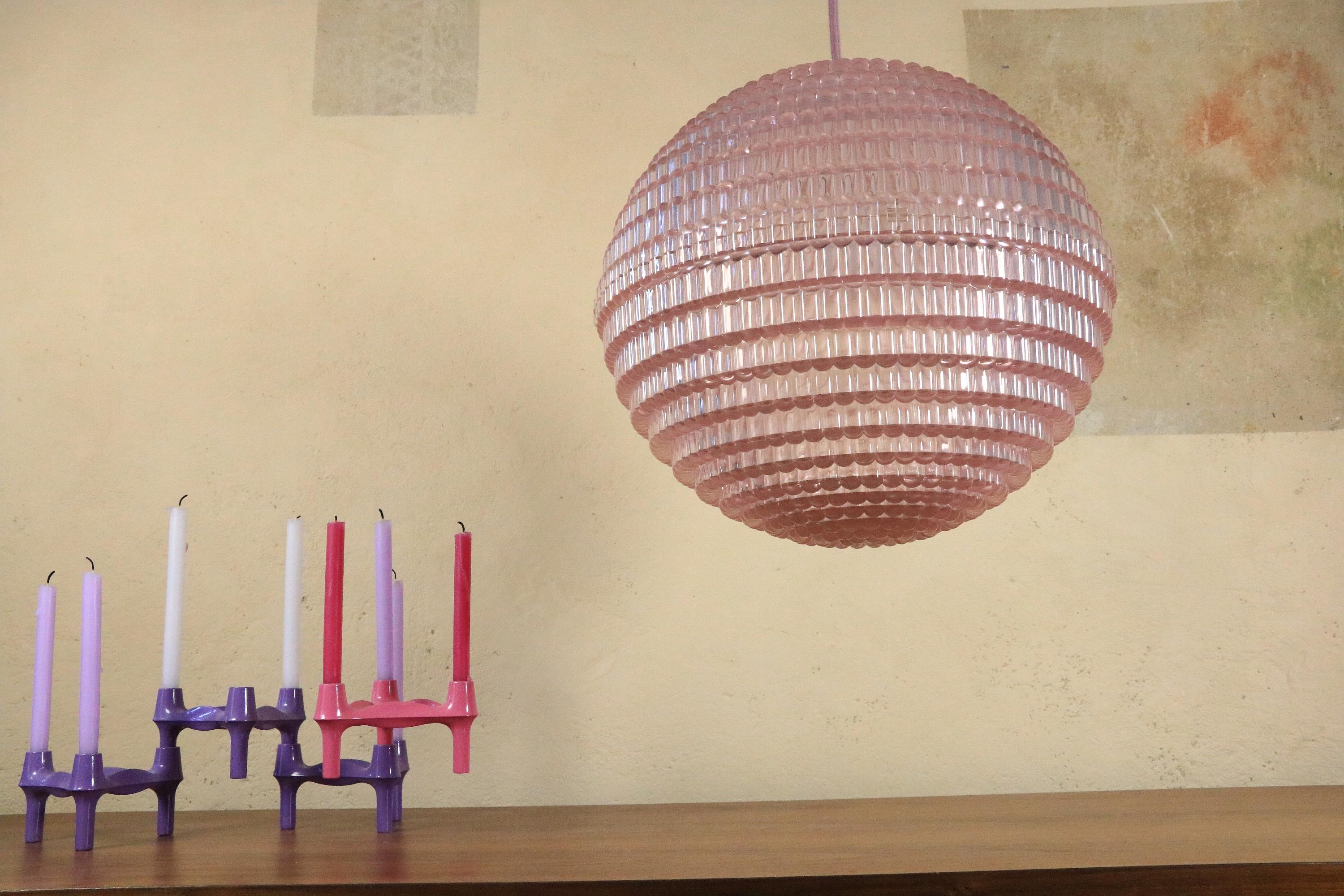 Wonderful Big Ball Lamp, Pink, by Erco, Germany, 1970s at 1stDibs