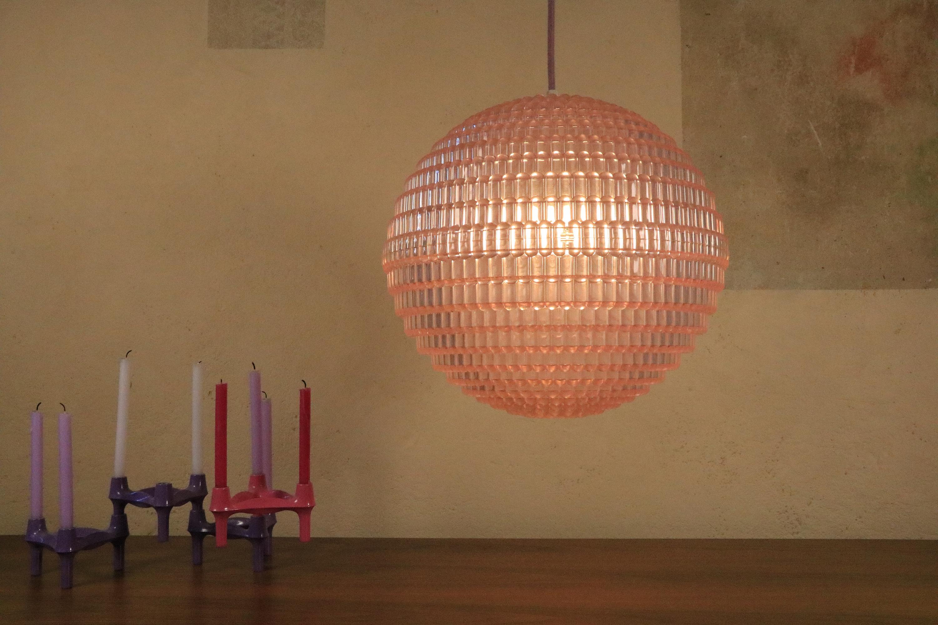 Wonderful Big Ball Lamp, Pink, by Erco, Germany, 1970s at 1stDibs