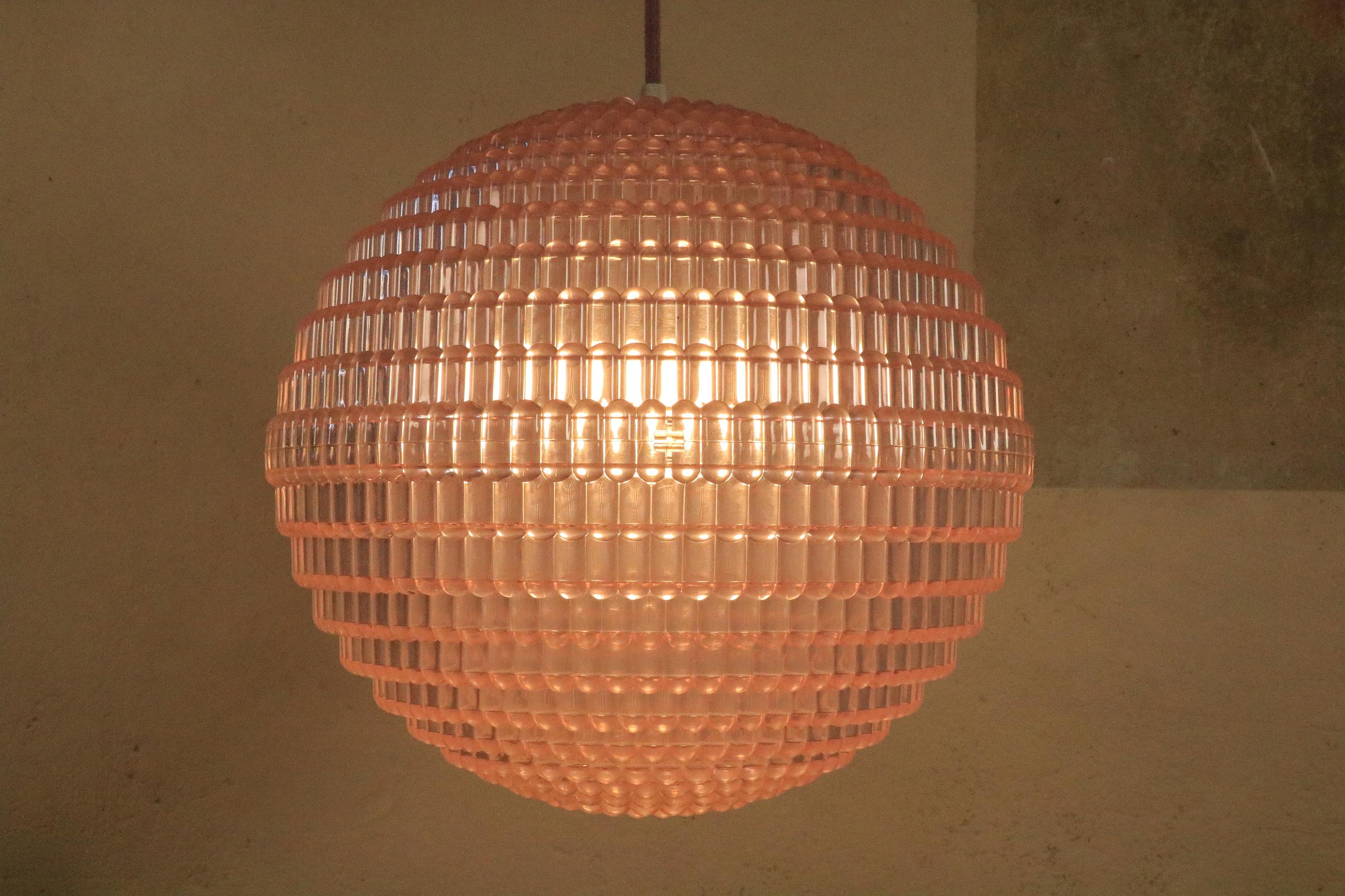 Wonderful Big Ball Lamp, Pink, by Erco, Germany, 1970s at 1stDibs