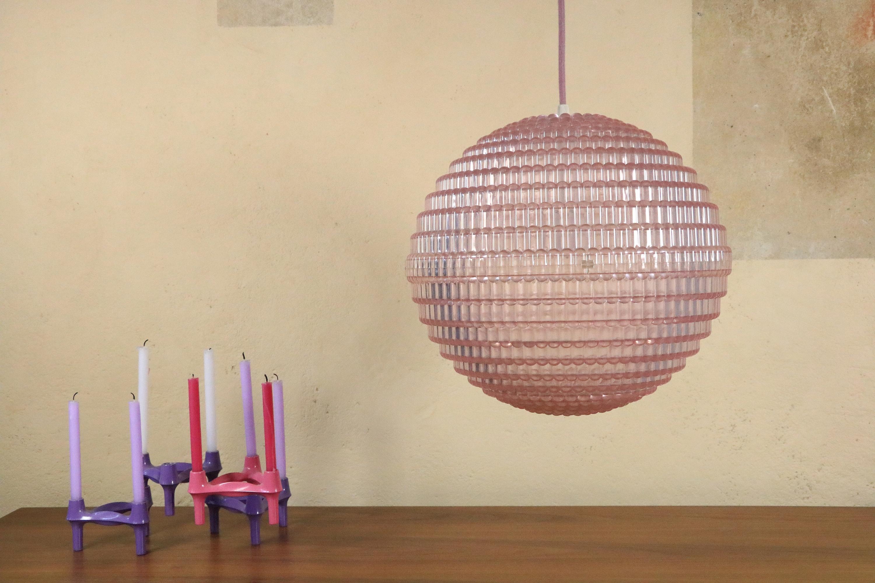 Wonderful Big Ball Lamp, Pink, by Erco, Germany, 1970s at 1stDibs