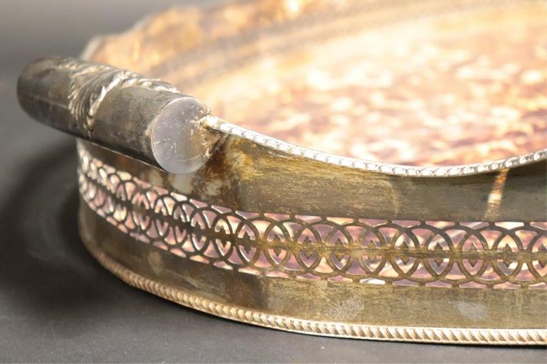 Wonderful Big Faux Tortoiseshell Silver Plated Oval Pierced Handle ...