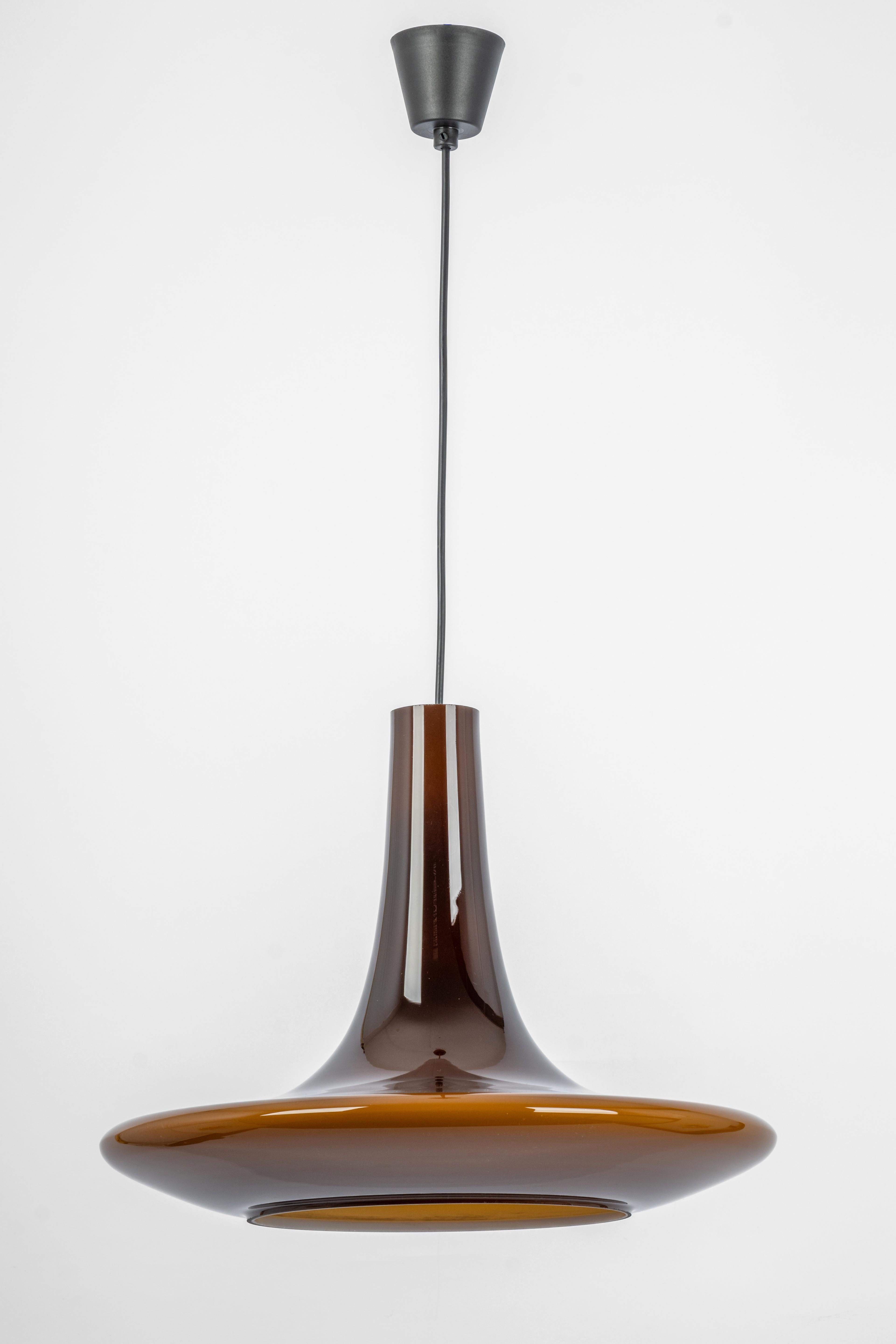 Wonderful Brown Opal Glass Pendant Light, Peill and Putzler, Germany ...