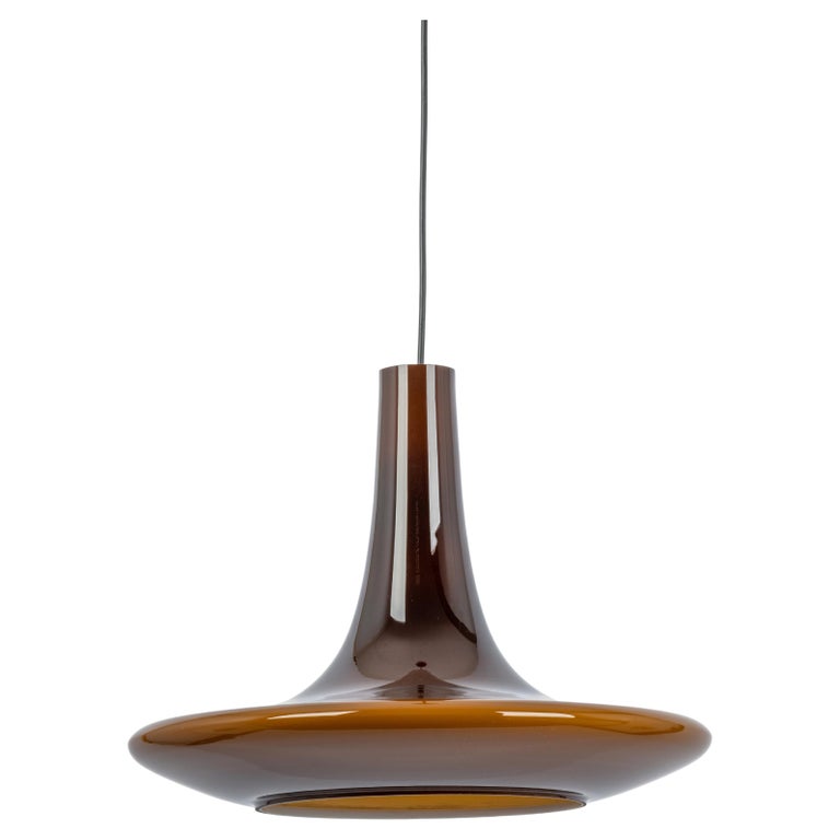Wonderful Brown Opal Glass Pendant Light, Peill and Putzler, Germany ...