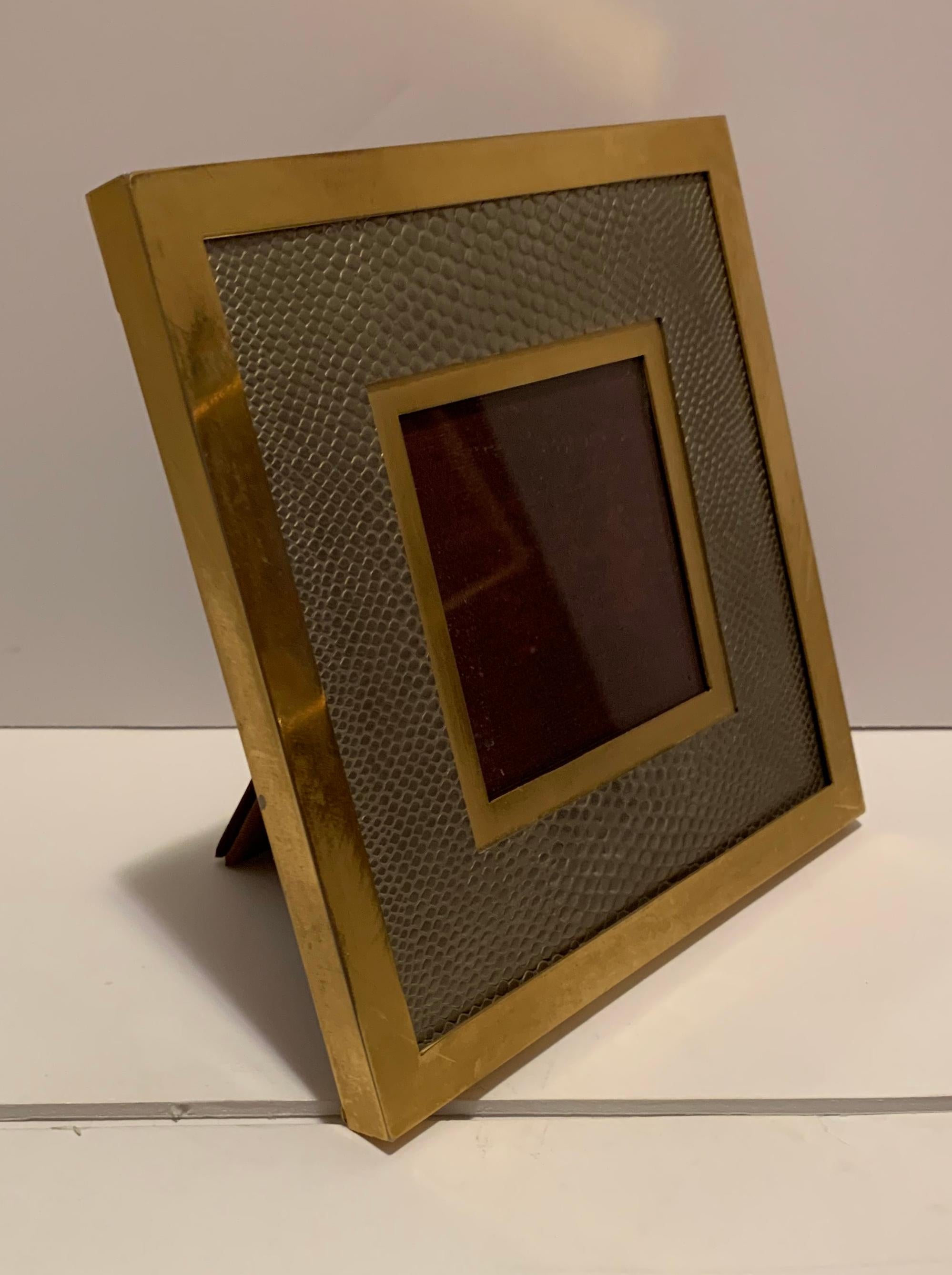 Wonderful Cartier Square Brass Snake Skin Picture Frame Made in Italy ...
