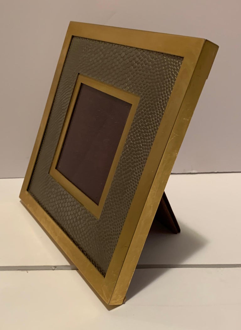 Wonderful Cartier Square Brass Snake Skin Picture Frame Made in Italy ...