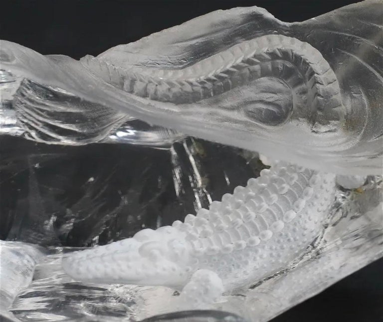 Wonderful Carved Rock Crystal Sculpture Alligator Paperweight Desk ...