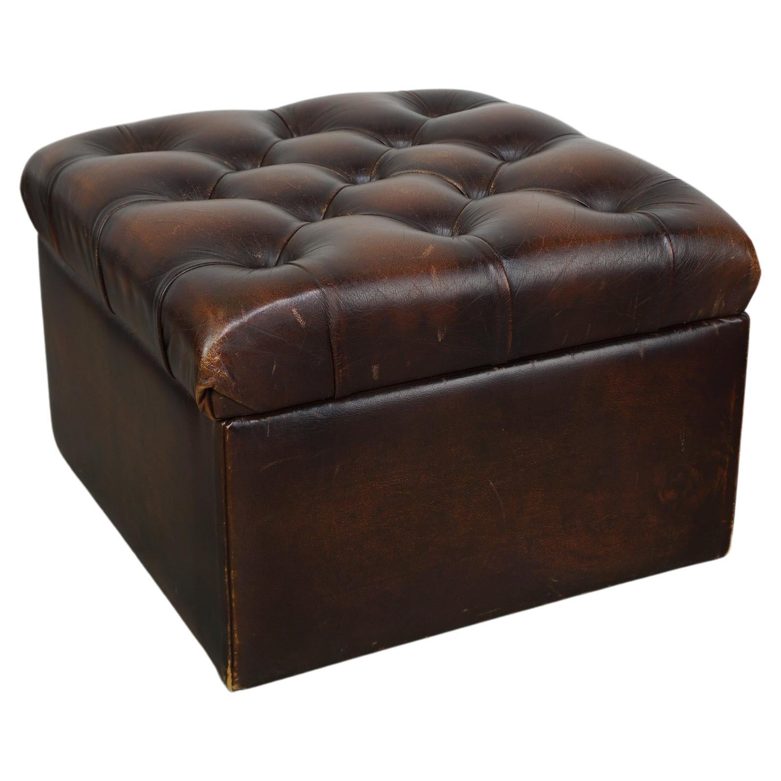 FULLY RESTORED ANTiQUE VICTORIAN BROWN LEATHER CHESTERFIELD TUFTED ...