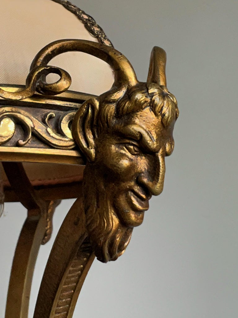 Wonderful Early 1900s Bronze and Marble Table / Desk Lamp with Faun ...