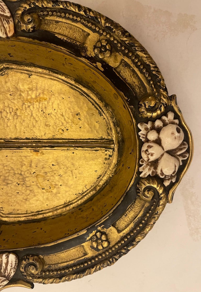 Wonderful E.F. Caldwell Gilt Bronze Black Enamel Carved Bone Cherubs ...