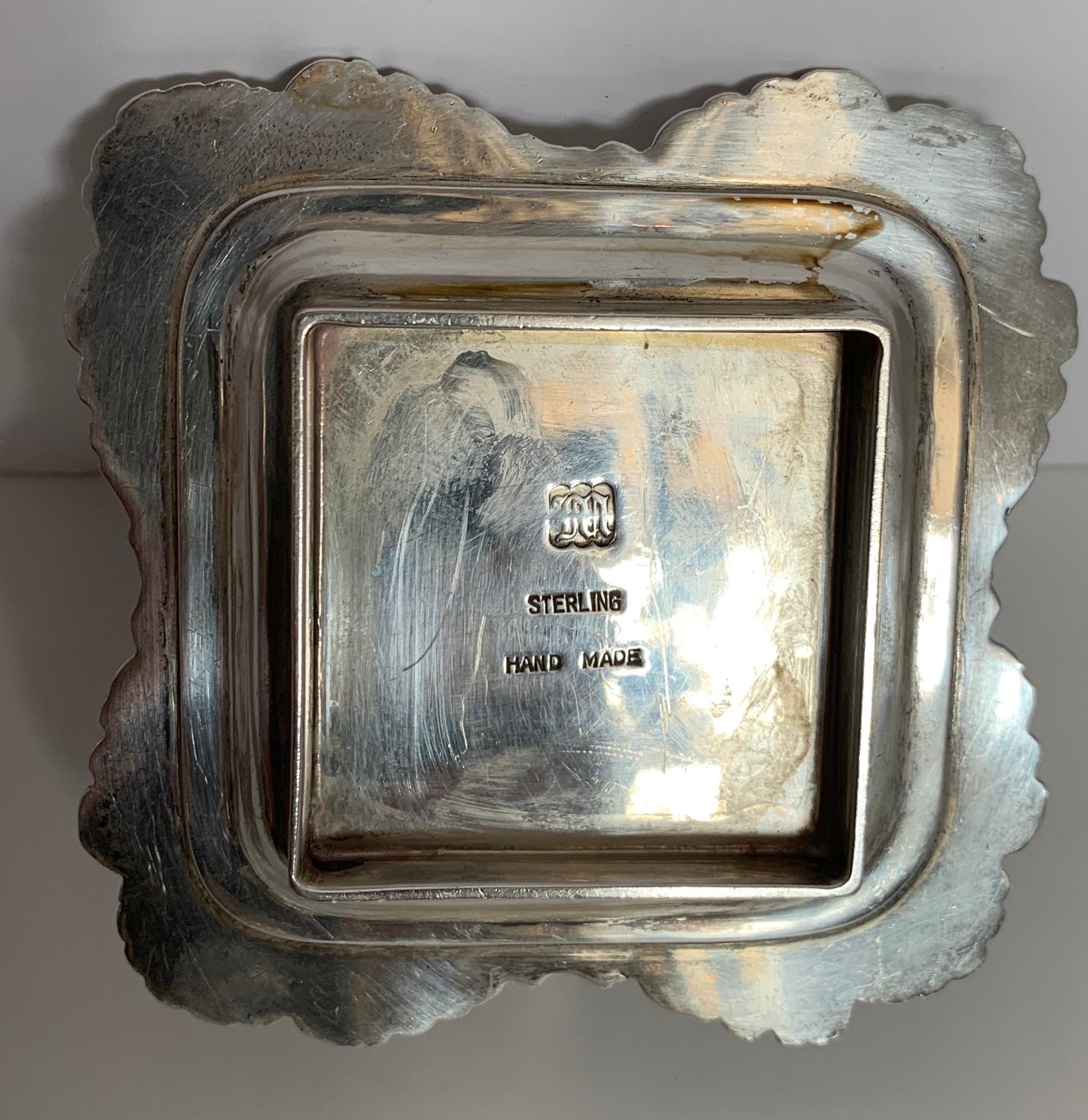 Wonderful English Sterling Silver Crystal Partner Desk Inkwell Set at ...