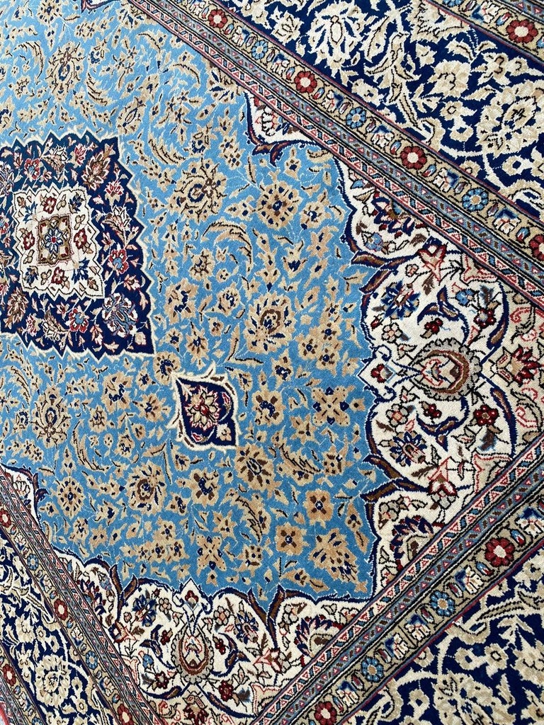 Wonderful Fine Vintage Wool and Silk Qom Rug For Sale at 1stDibs