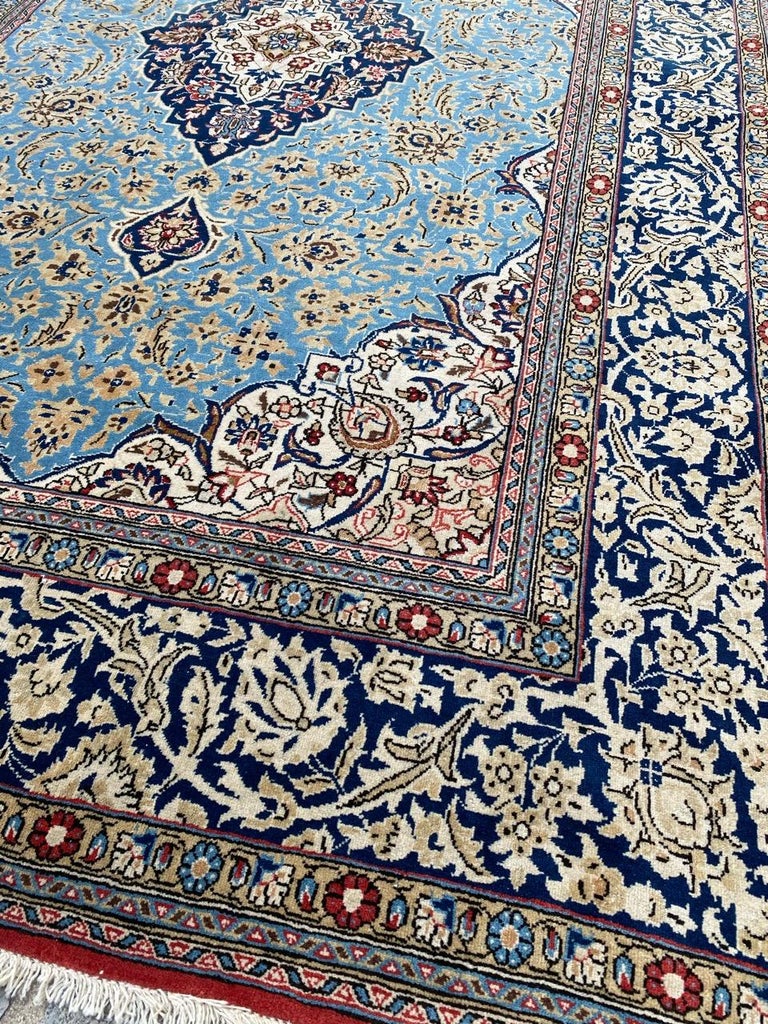 Wonderful Fine Vintage Wool and Silk Qom Rug For Sale at 1stDibs