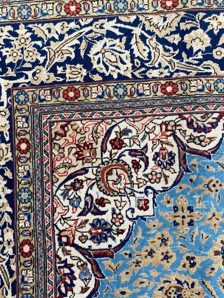 Wonderful Fine Vintage Wool and Silk Qom Rug For Sale at 1stDibs