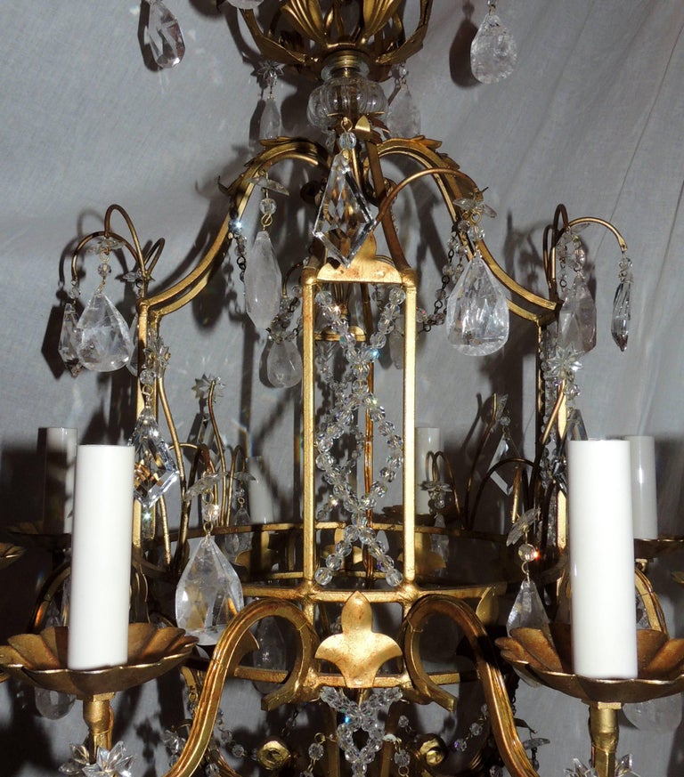 Wonderful French Baguès Beaded Lattice Rock Crystal Gold Gilt Pagoda ...