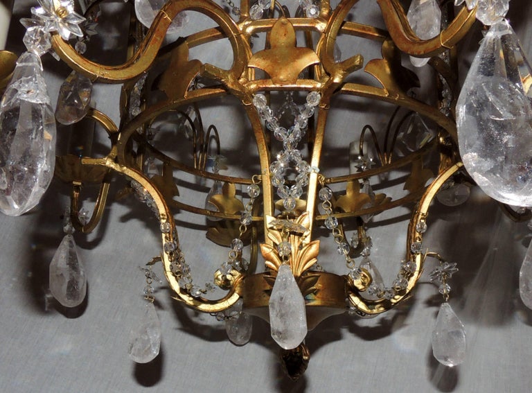 Wonderful French Baguès Beaded Lattice Rock Crystal Gold Gilt Pagoda ...