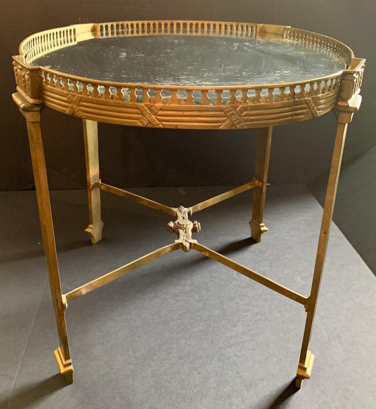 Wonderful French Bronze Maison Baguès Mirrored Gallery Gueridon ...