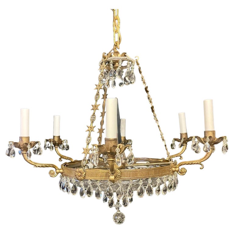Wonderful French Bronze Neoclassical Baltic Cut Crystal Bowl Empire ...