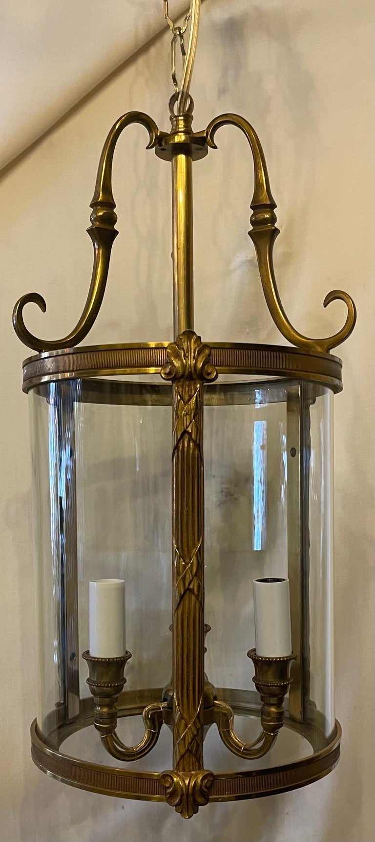 Wonderful French Bronze Readed and X Louis XVI Lantern Fixture Curved ...