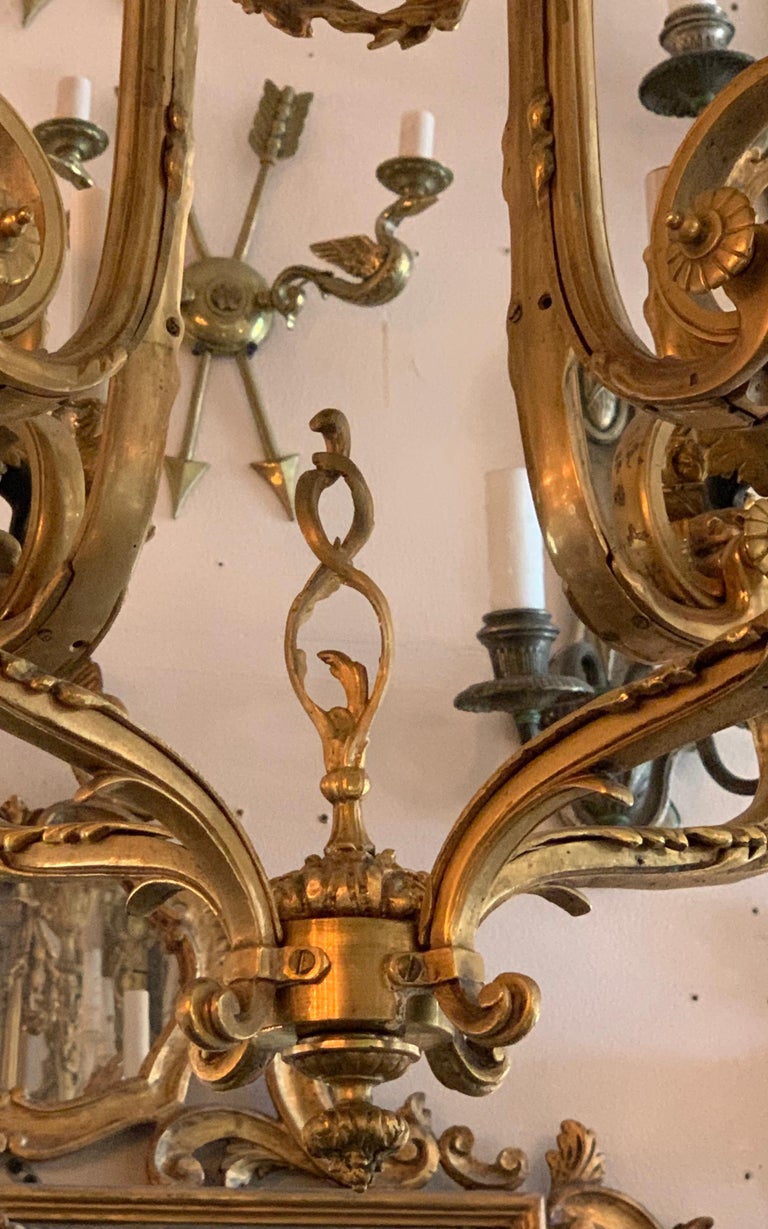 Wonderful French Cherub Neoclassical Doré Bronze Nine-Light Chandelier ...