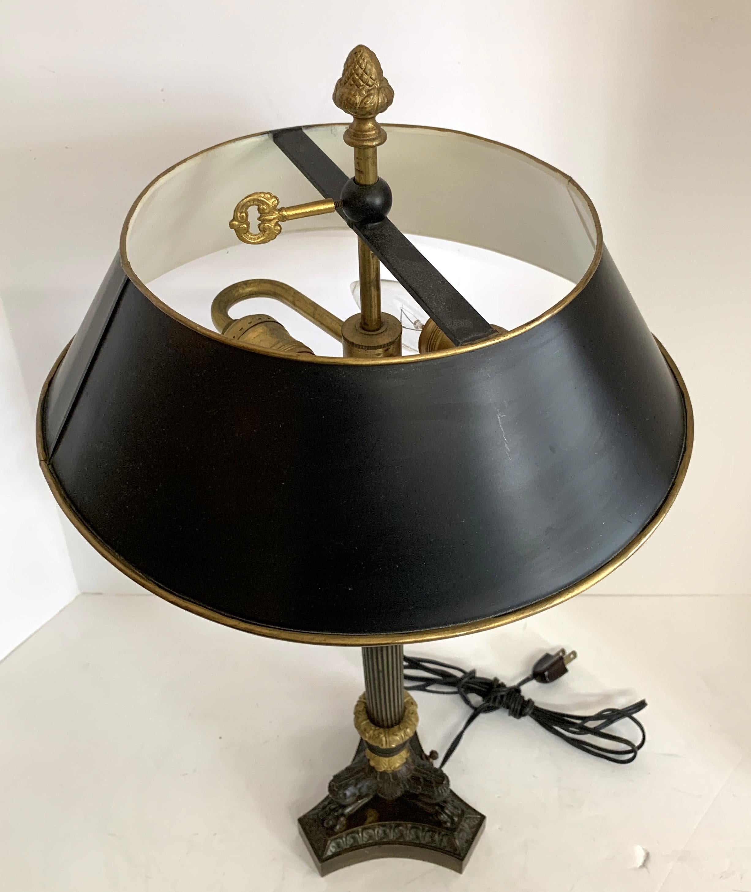 Wonderful French Empire Bronze Black Tole Bouillotte Candlestick Two ...