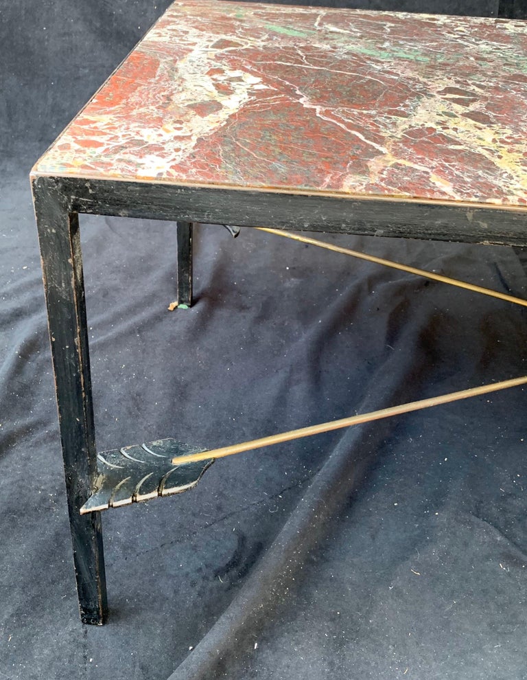 Wonderful French Empire Neoclassical Iron Bronze Arrow Marble-Top ...