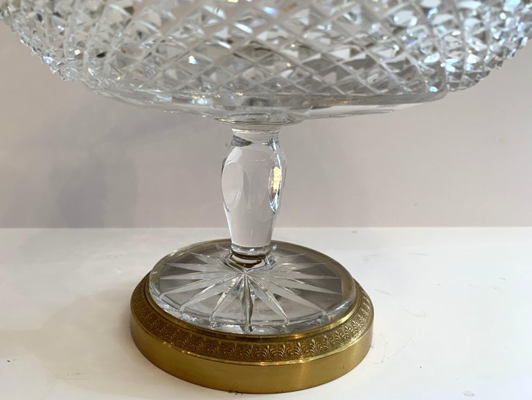 Wonderful French Gilt Bronze Cut Crystal Ormolu Pedestal Bowl Baccarat ...