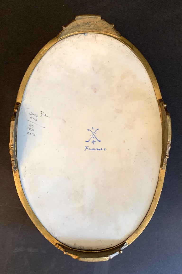 Wonderful French Hand Painted Sèvres Porcelain Bronze Ormolu Oval ...