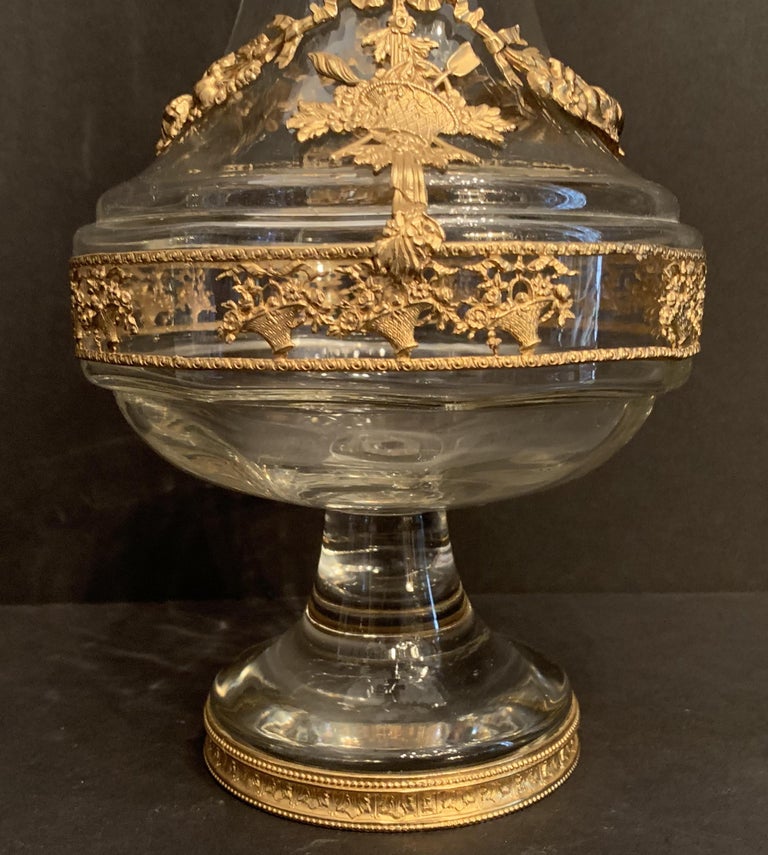 Wonderful French Ormolu Doré Bronze Swag Mounted Crystal Pedestal ...