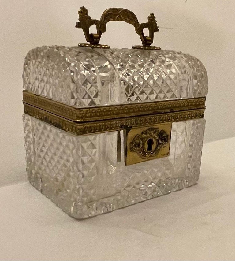 Wonderful French Ormolu Mounted Baccarat Crystal Bronze Casket Jewelry ...