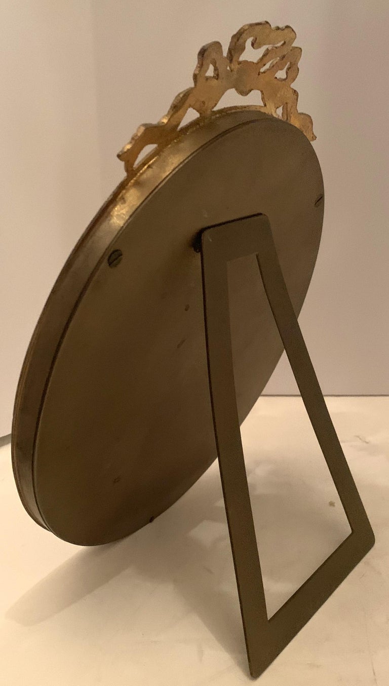 Wonderful French Oval Bronze Salmon Pink Enamel Flower Bow Top Picture ...