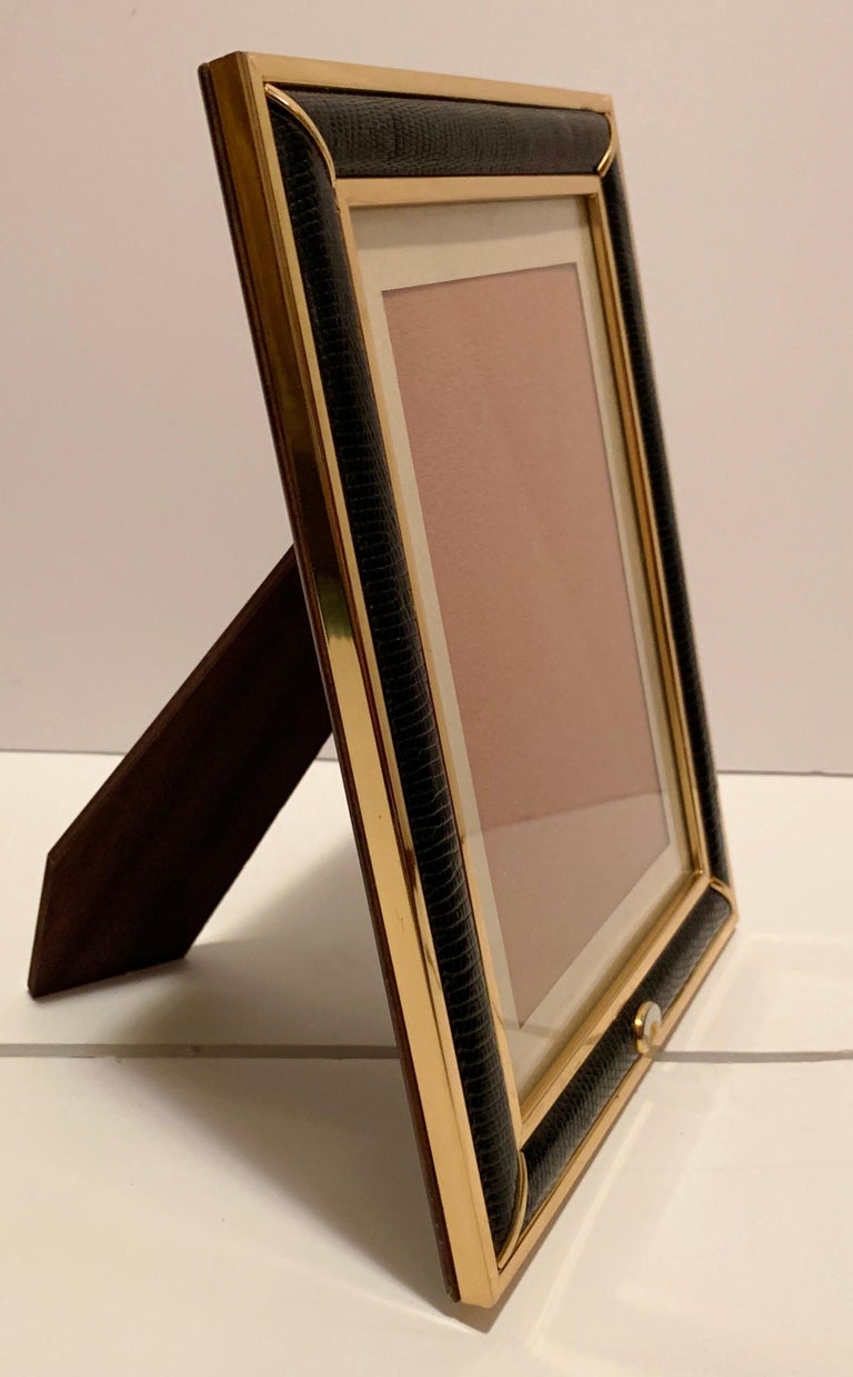 Wonderful Gucci Brass Snake Skin Picture Frame Made in Italy Wood Back ...