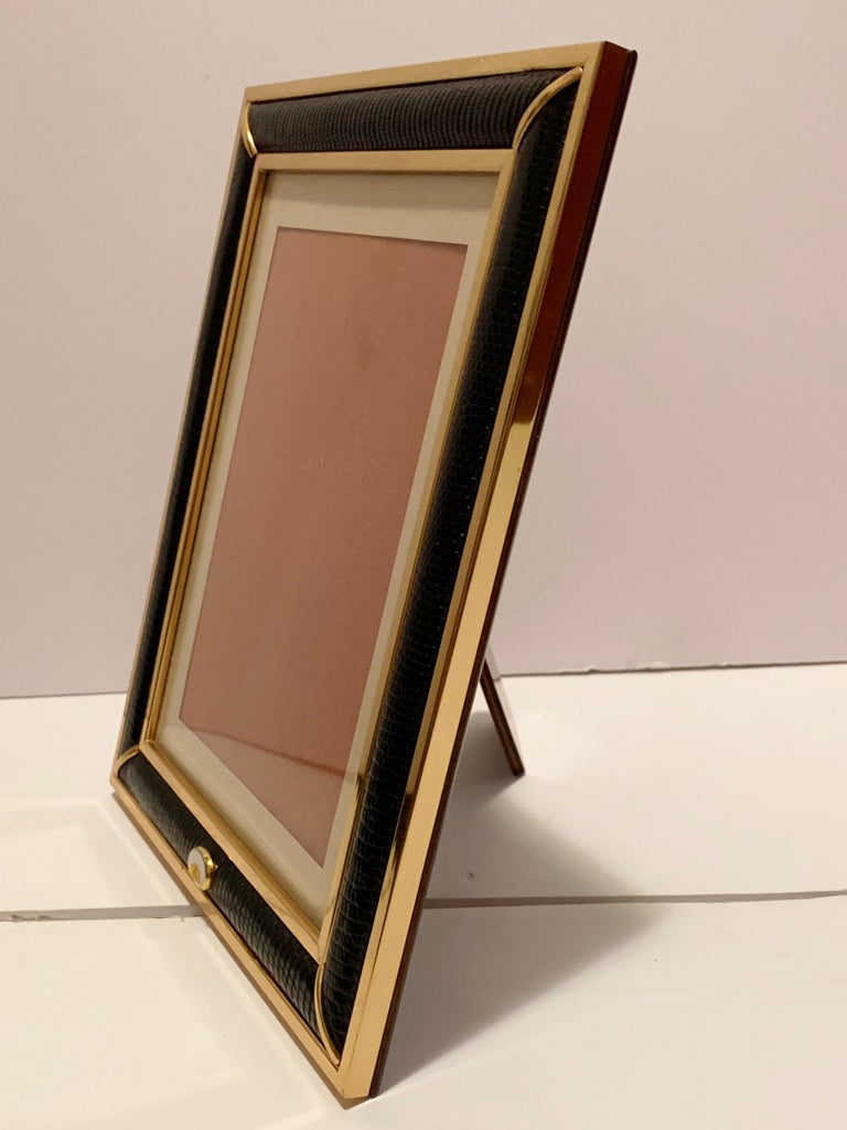 Wonderful Gucci Brass Snake Skin Picture Frame Made in Italy Wood Back ...