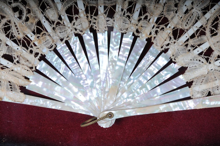 Wonderful Hand Fan in Frame Nacre Asian, 20th Century at 1stDibs