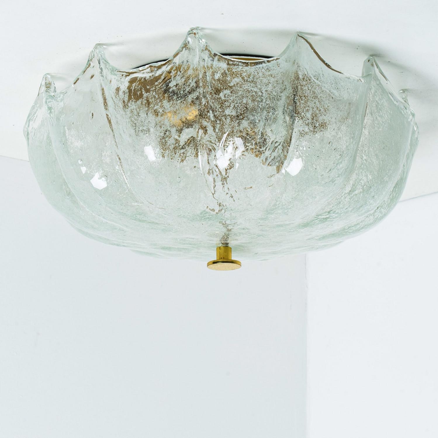 Wonderful Kaiser Clear Flush Mount, Germany, 1960 For Sale at 1stDibs