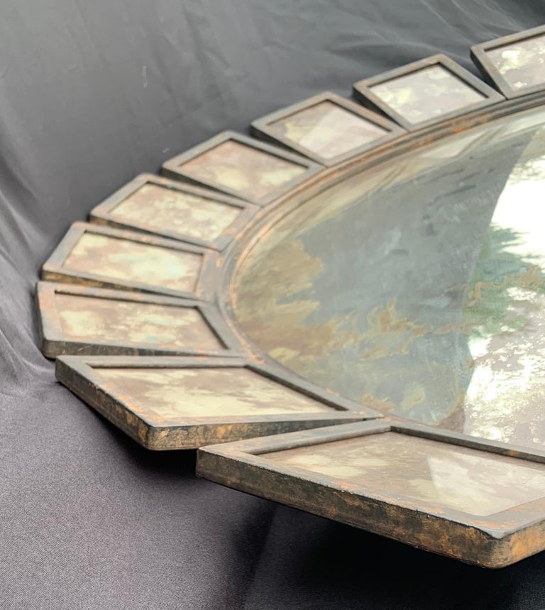 Wonderful Large 47" Round Antique Convex Industrial Rustic Modern Panel ...
