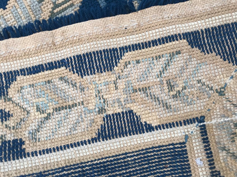 Wonderful Large Antique Flat Portuguese Arraiolos Needlepoint Rug For ...