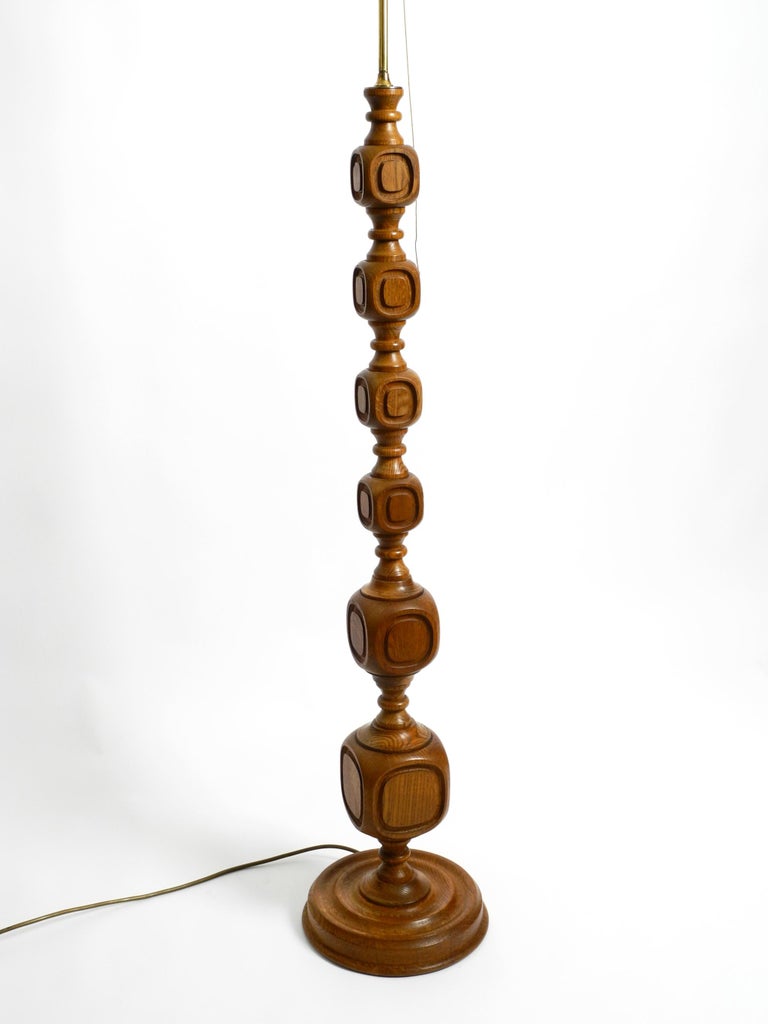 Wonderful Large German Mid Century Solid Wood Design Floor Lamp Without ...