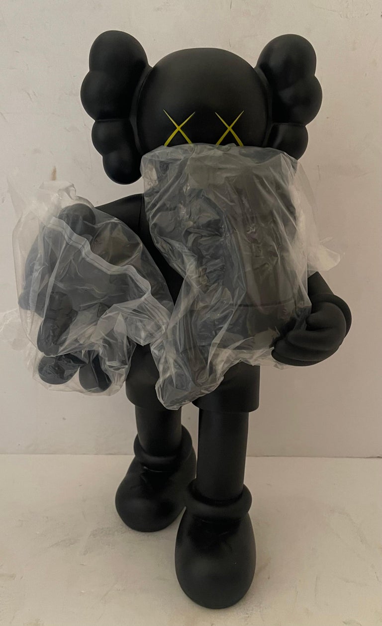Wonderful Large KAWS Clean Slate Black Varnished Vinyl Original Fake 2013 Figure For Sale at 1stDibs