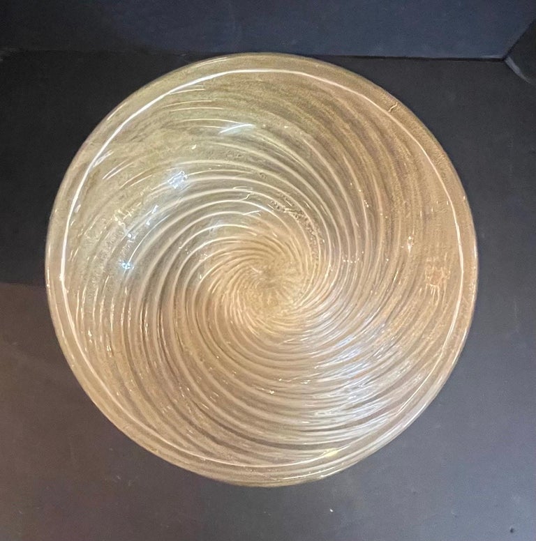 Wonderful Large Midcentury Murano Seguso Gold Swirl Flecked Glass ...
