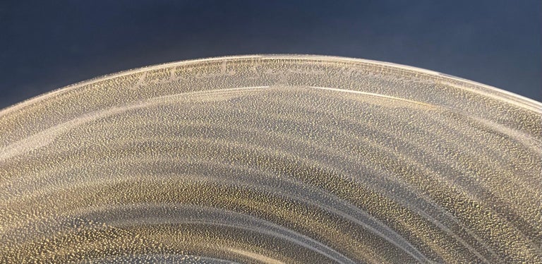 Wonderful Large Midcentury Murano Seguso Gold Swirl Flecked Glass ...