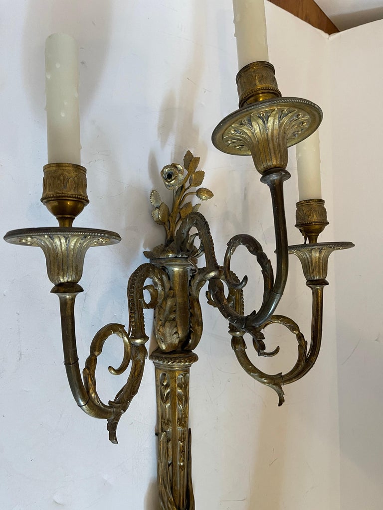 Wonderful Large Pair French Dore Bronze Torchiere Neoclassical Tassel ...