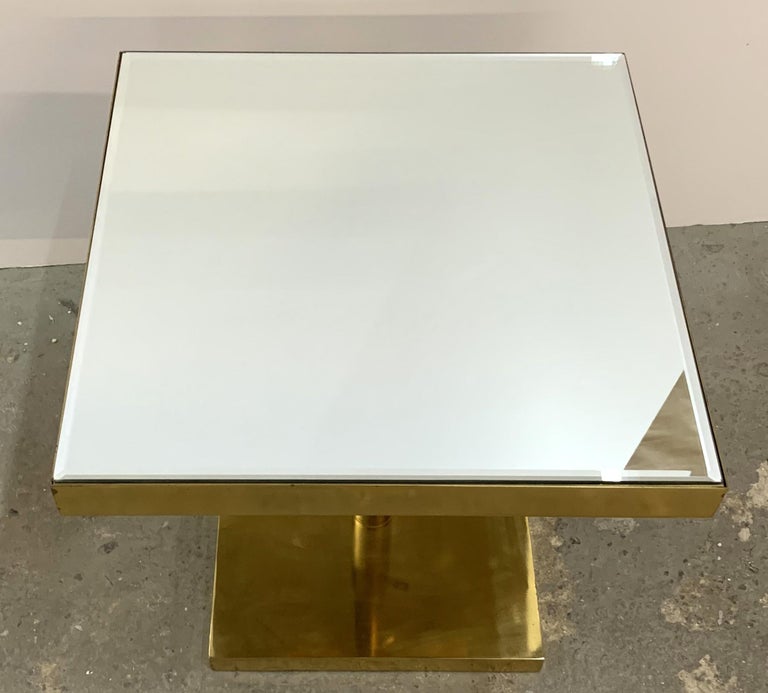Wonderful Mid-Century Modern Bronze Beveled Mirror Telescoping Square ...