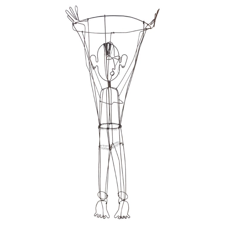 Wonderful Modernist Wire Sculpture "Josephine Baker" 36",,manner of ...