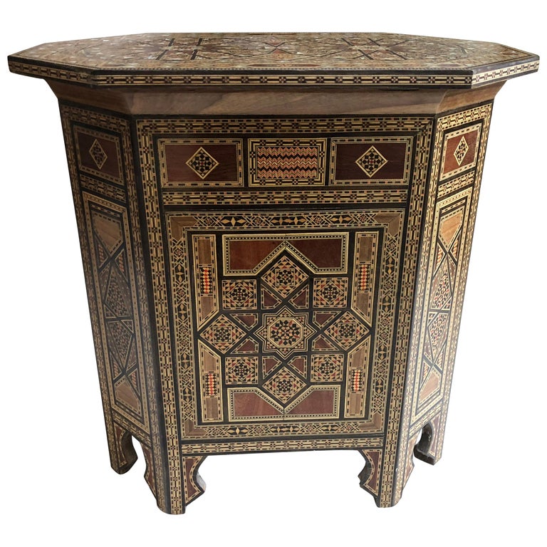 Wonderful Moroccan Side Table with Storage at 1stDibs