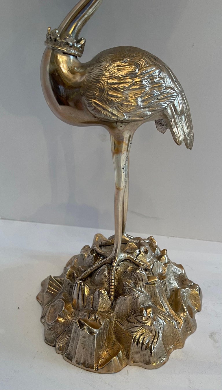 Wonderful Pair of Anthony Redmile Silver Plated Storks Ostrich Eggs ...
