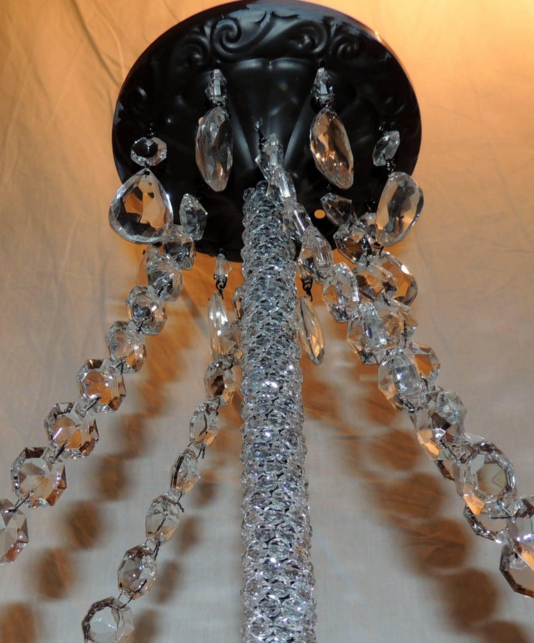 Modern Pair Beaded Rectangle Flower Crystal Basket Light Fixture ...