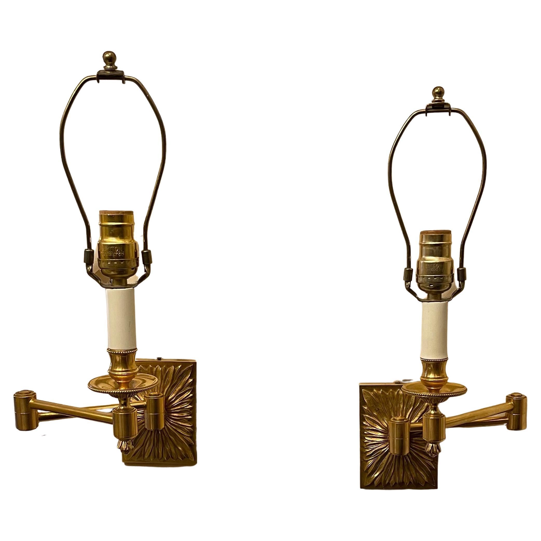 Rare Large French Swing Arm Wall Lamp at 1stDibs