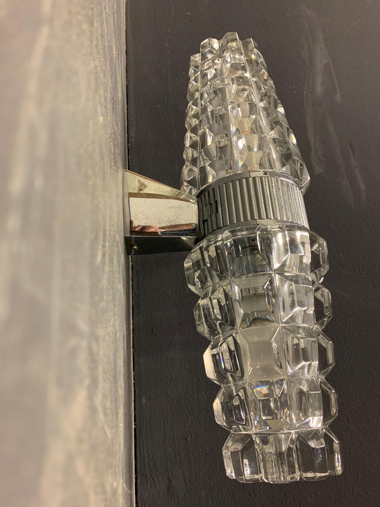 Wonderful Pair of Massive Crystal Wall Scones For Sale at 1stDibs